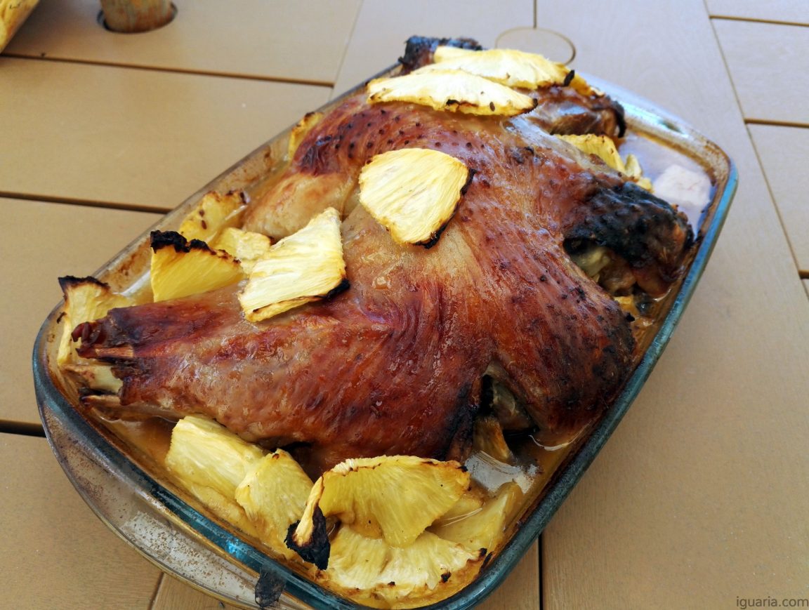 Peru Assado com Abacaxi • Iguaria Receita e Culinária