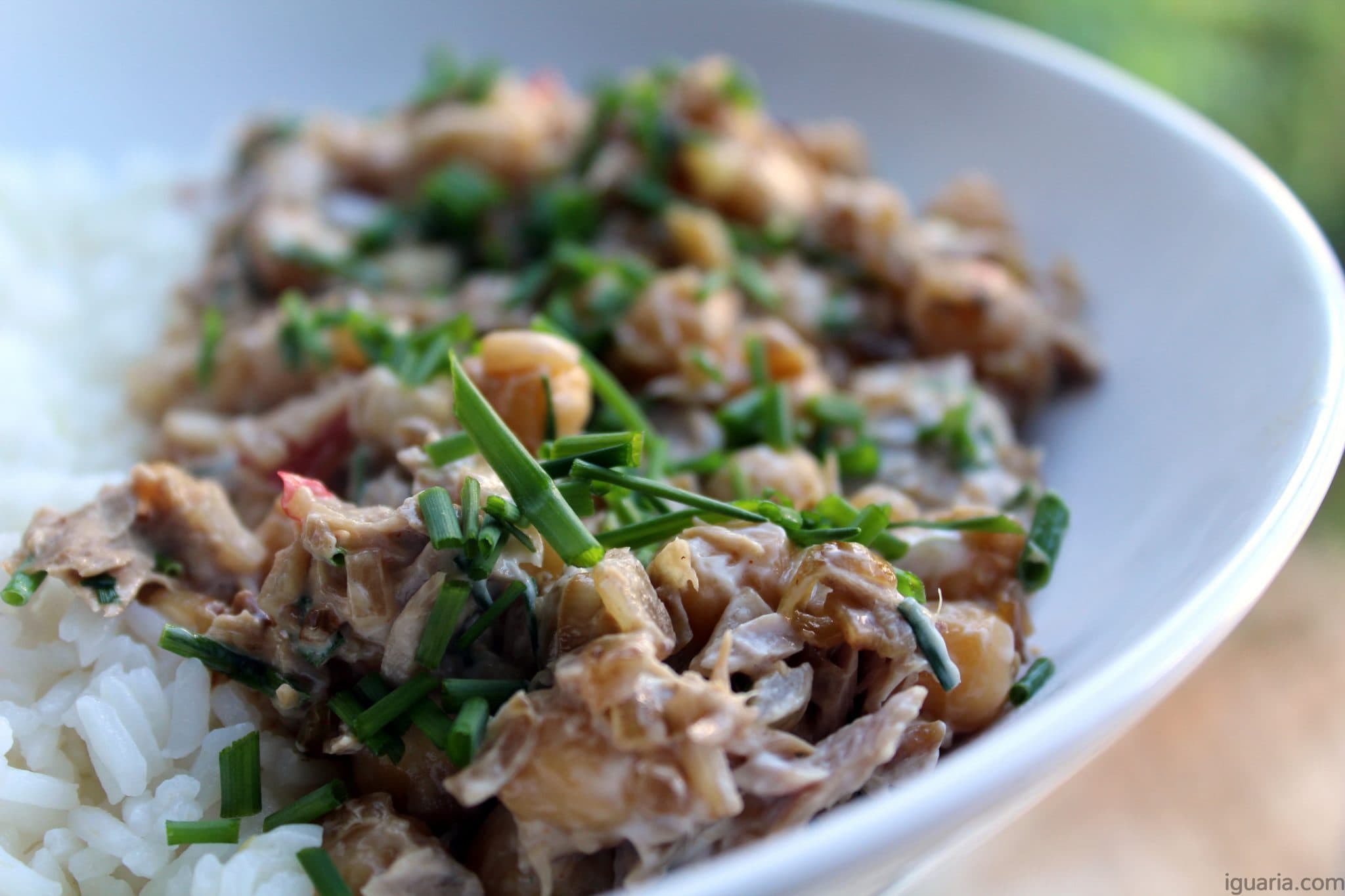 Refogado de Atum com Grão de Bico • Iguaria Receita e Culinária