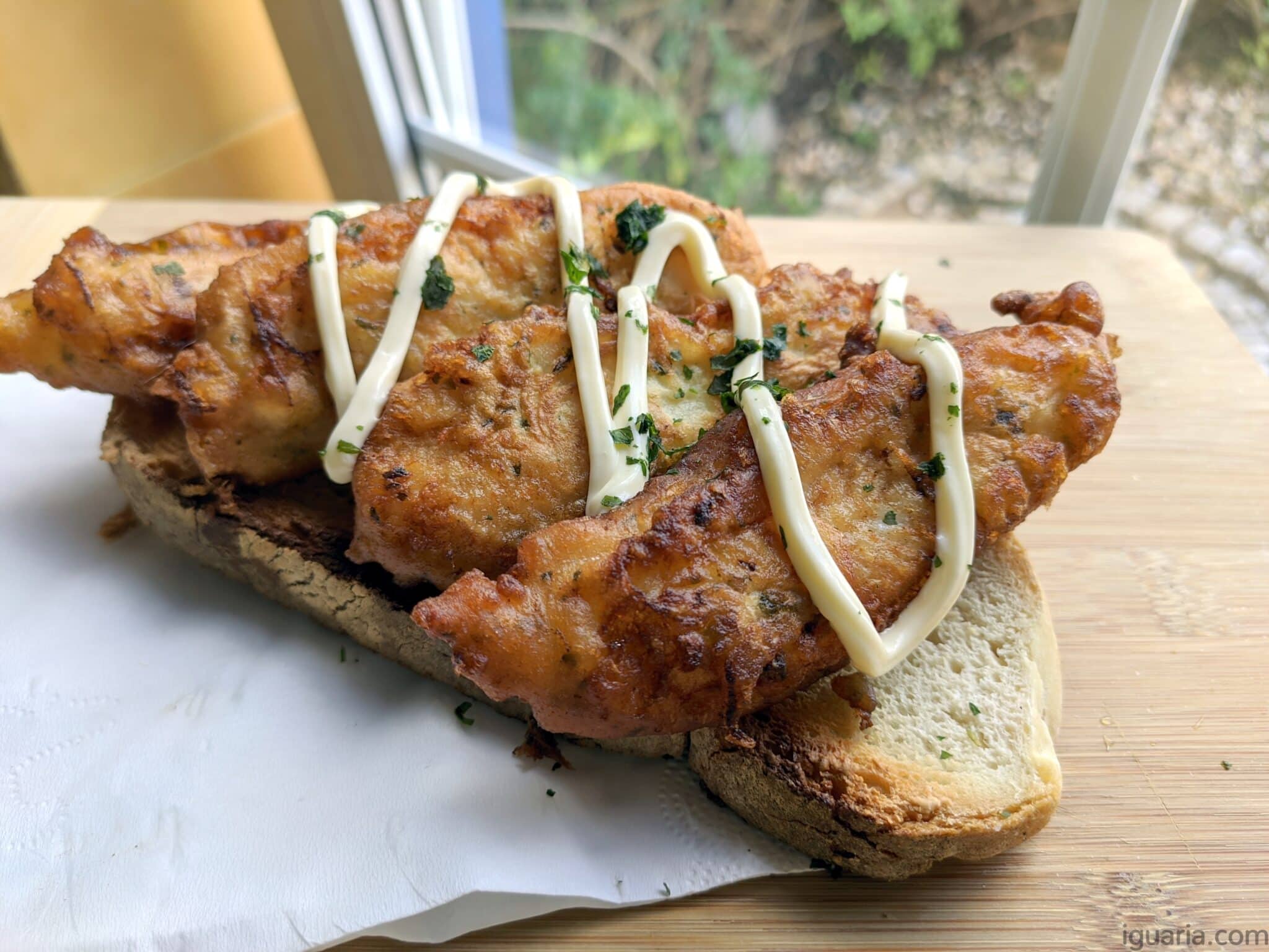 Sandes Aberta de Pescada Frita • Iguaria Receita e Culinária