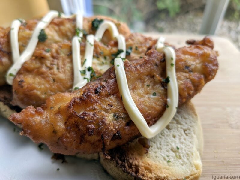 Sandes Aberta de Pescada Frita • Iguaria Receita e Culinária