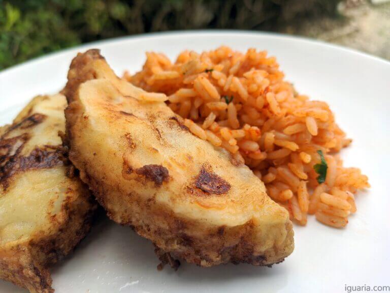 Maruca Frita com Arroz de Tomate • Iguaria Receita e Culinária