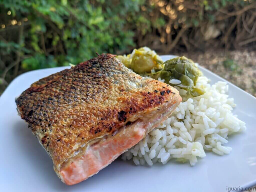 Filete de Salmão Frito com Pele Estaladiça • Iguaria Receita e Culinária
