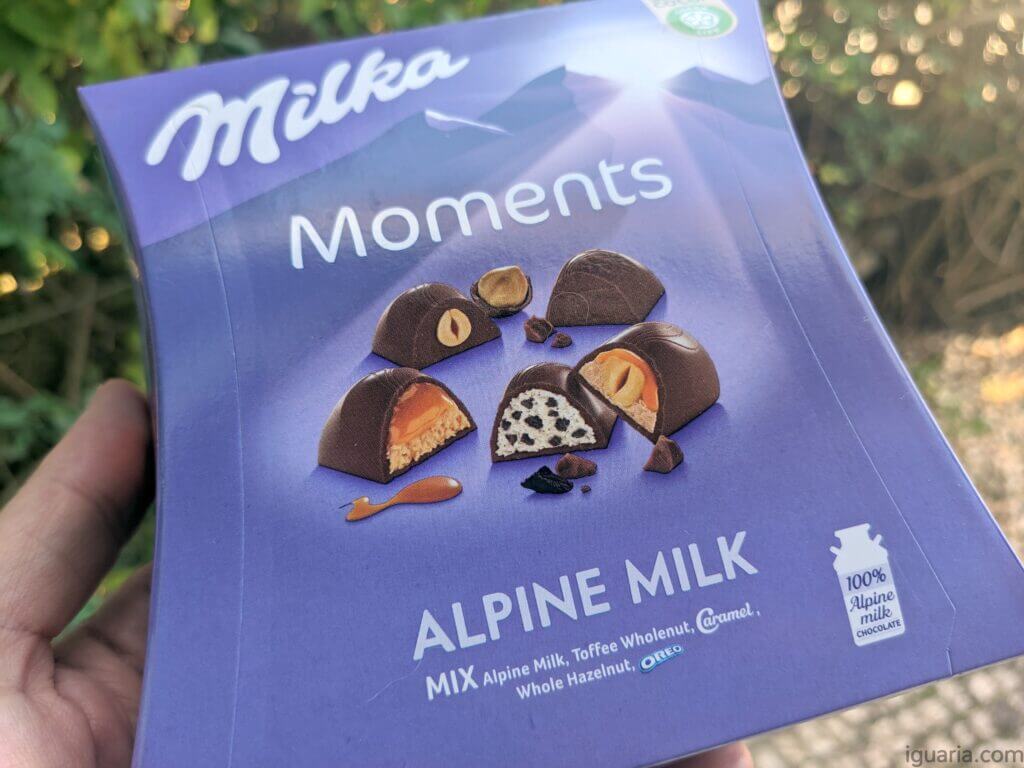 Chocolates Bombons Milka Moments Alpine Milk • Iguaria Receita e Culinária